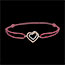 Bracelet Coeurs Enlacés diamants - cordon rouge - or blanc et or rose 9 ...