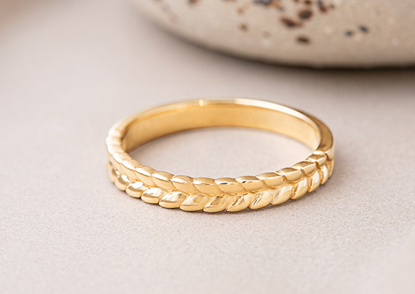 Anneau Jardin Enchanté - Tresse - or jaune 9 carats : bijoux Edenly