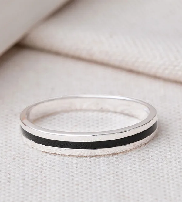 Alliance or Homme Clair Obscur - Une ligne - or blanc 9 carats et laque ...