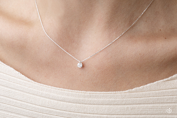 Collier solitaire or blanc 18 carats - 0.26 carat : bijoux Edenly