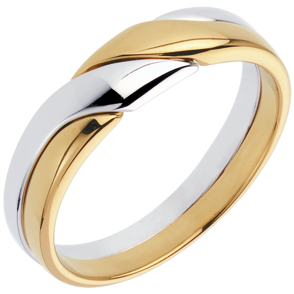 Anneau Attraction - or blanc et or jaune 18 carats : bijoux Edenly