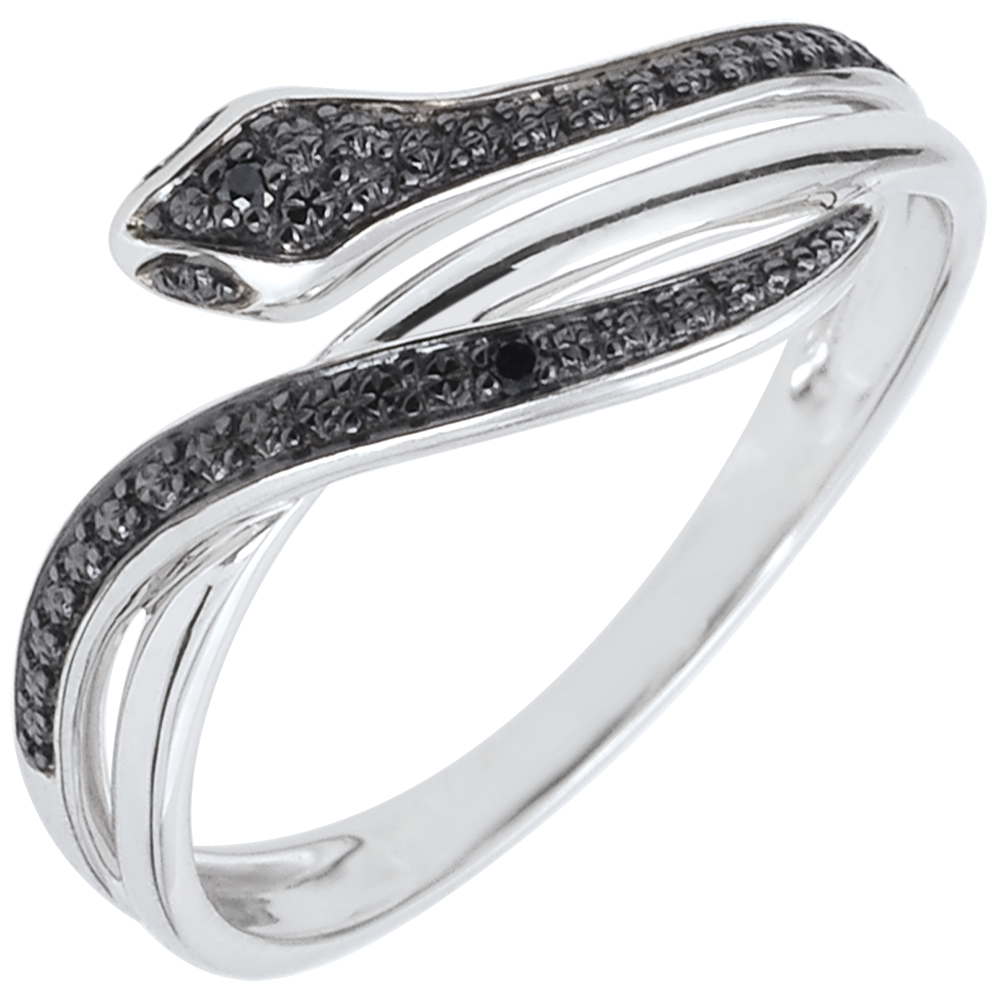 Imaginary Walk Ring - Bewitching Snake - White gold and diamonds - 18 ...