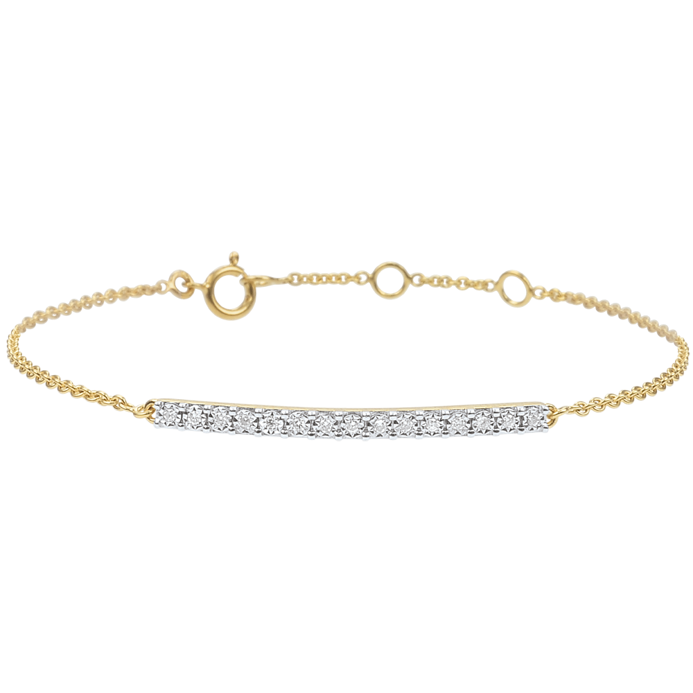 Bracelet - Or jaune 9 carats - Diamant - C2917