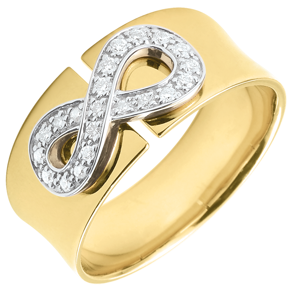 Anillo Infinito - oro amarillo 9 quilates y diamantes : joyas Edenly