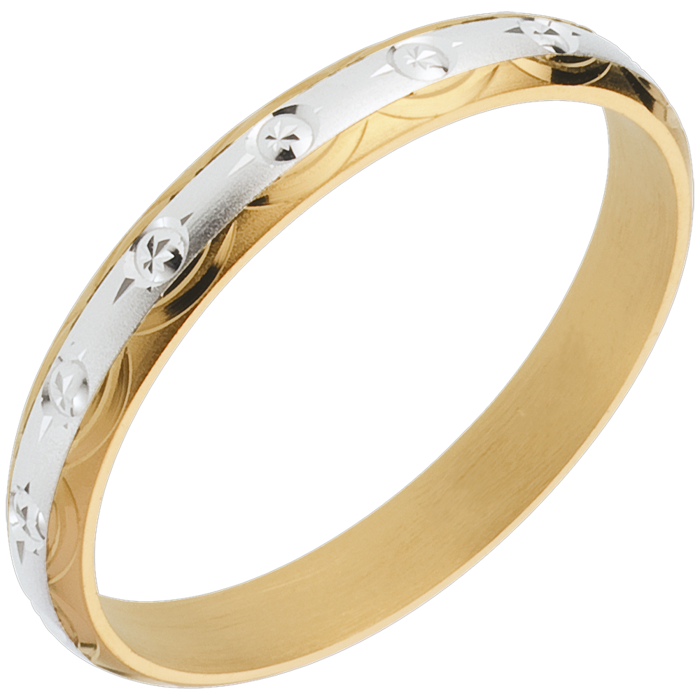 Trouwring Symbool van de Zon - 18 karaat witgoud en geelgoud : Edenly ...