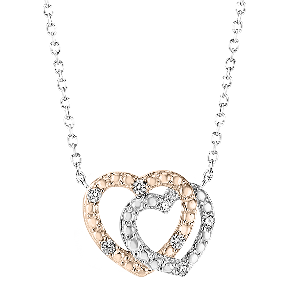 Collier Précieux Secret - Cœur Complices - or blanc et or rose 18 ...