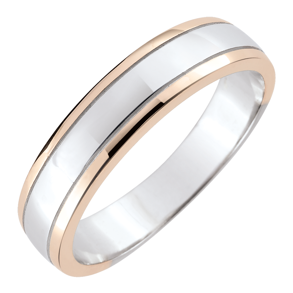 Fede uomo Orizzonte - oro bianco, oro rosa. : gioielli Edenly
