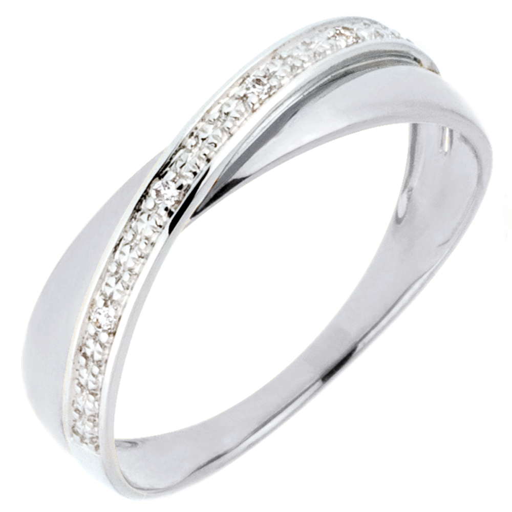 Saturn Duo Wedding Ring - diamonds - White gold - 18 carat : Edenly ...