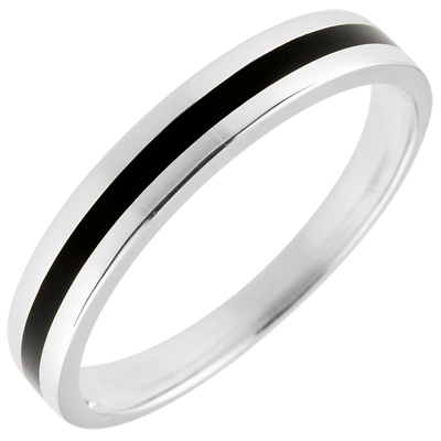 Alliance or Homme Clair Obscur - Une ligne - or blanc 9 carats et laque ...